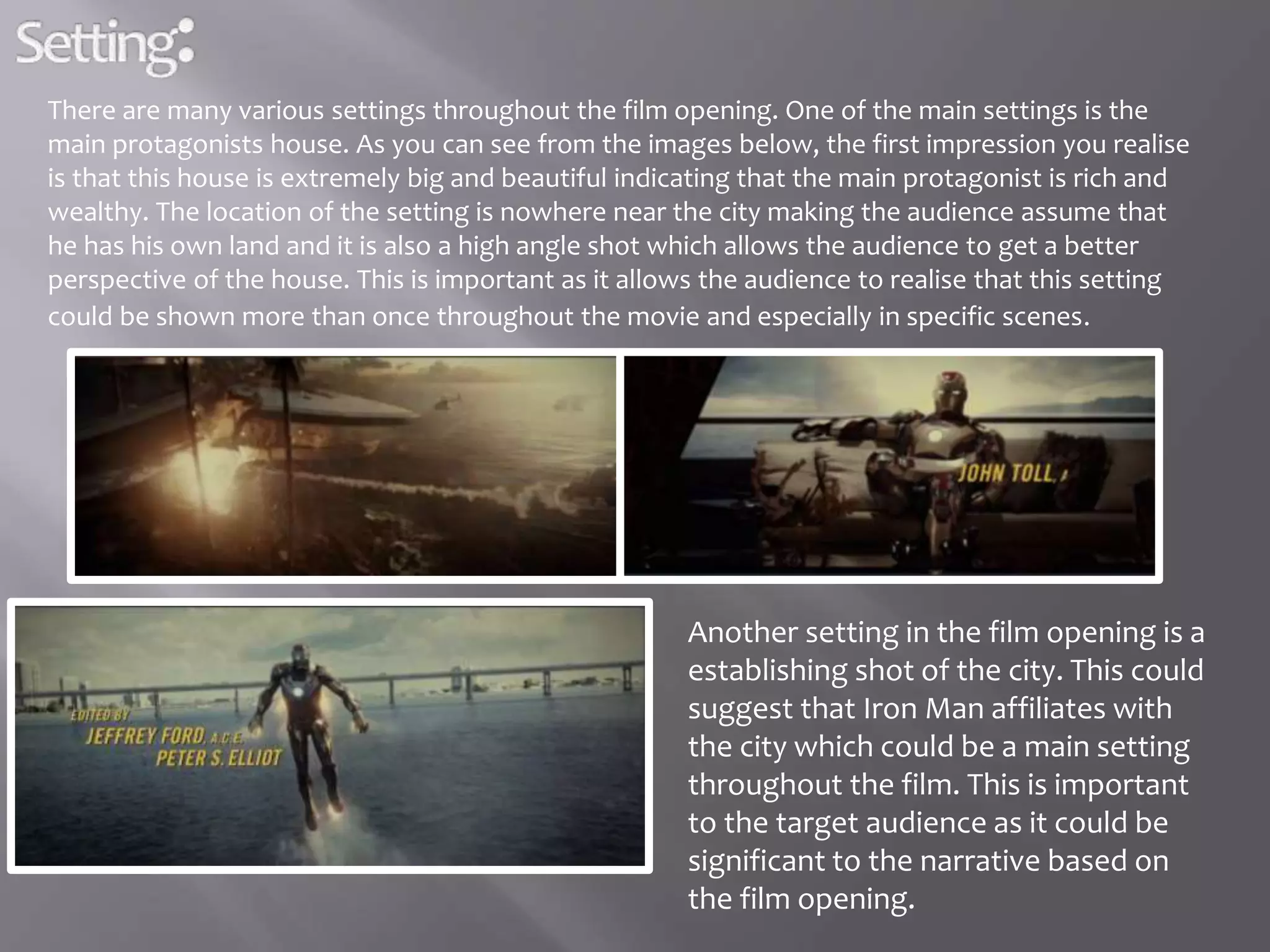 Analysing the film opening of iron man 3 | PPTX
