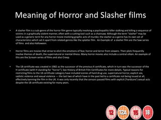 Analysis Of Films Horror and Slasher - research and narrative questions ...