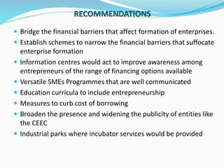 Analysis of Financial Barriers to Indigenous Enterprise Formation and ...
