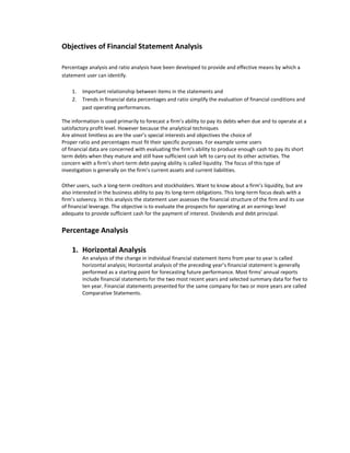 Analysis of financial statement | PDF