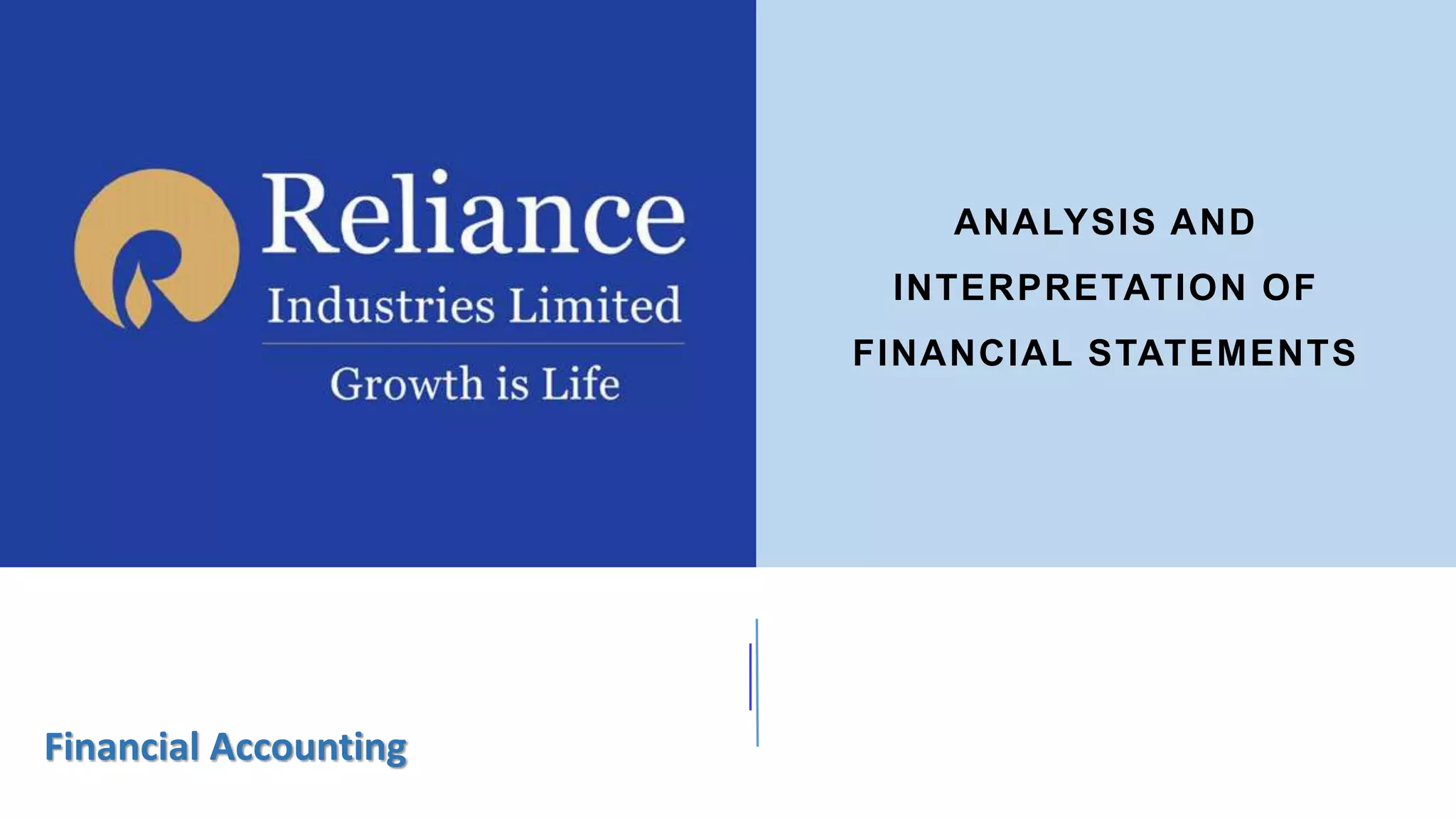 Analysis of financial statement reliance industries | PPTX