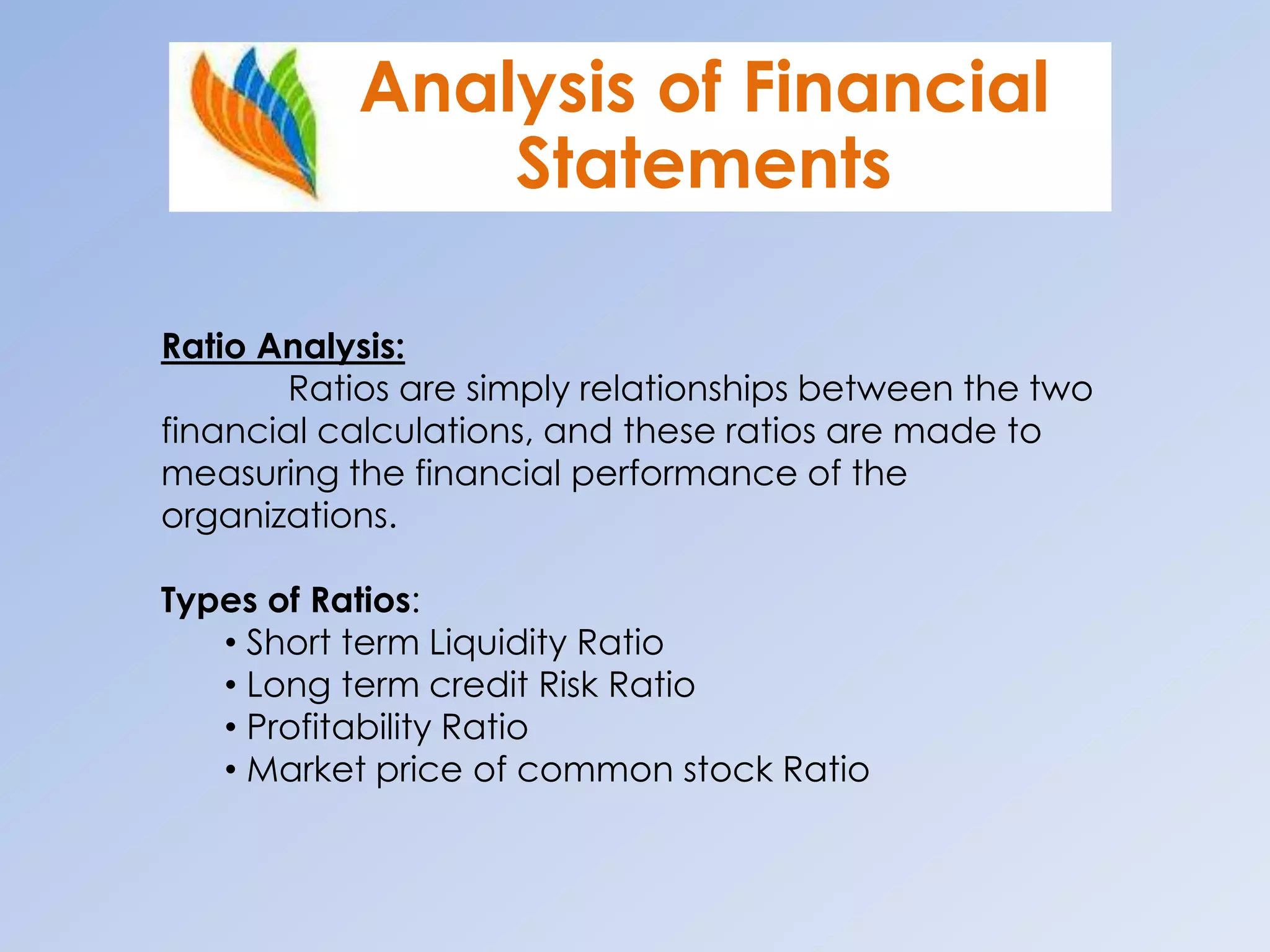 Analysis of financial statements (2012 2013) | PPTX
