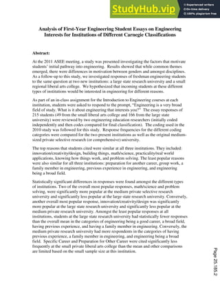 Analysis of First-year Engineering Student Essays on Engineering ...