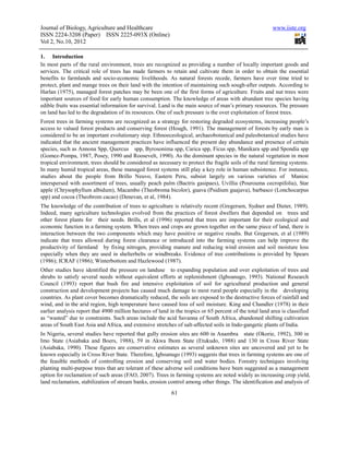 Analysis of forest tree species retention and cultivation in rural ...