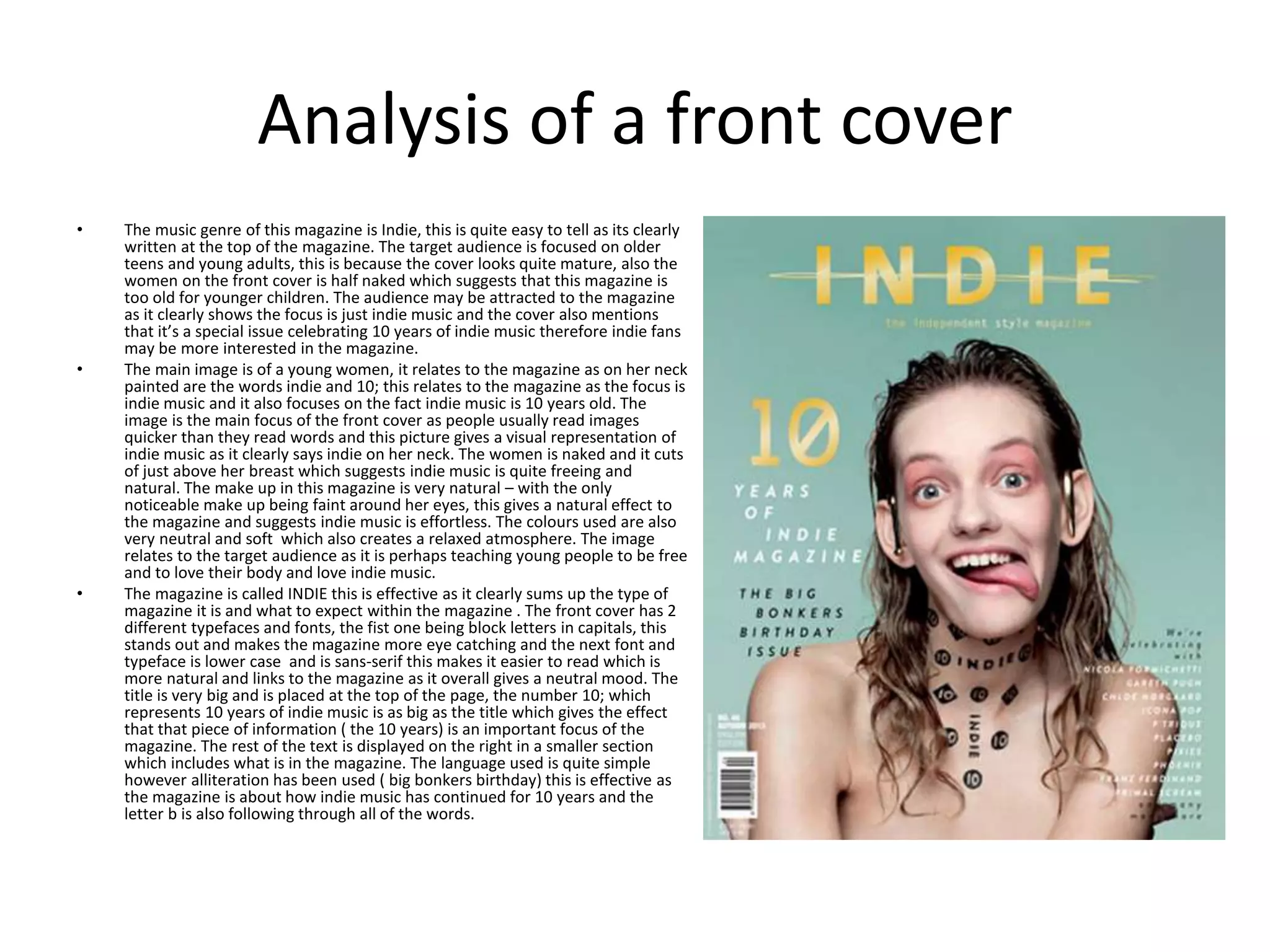 Analysis of front covers | PPT