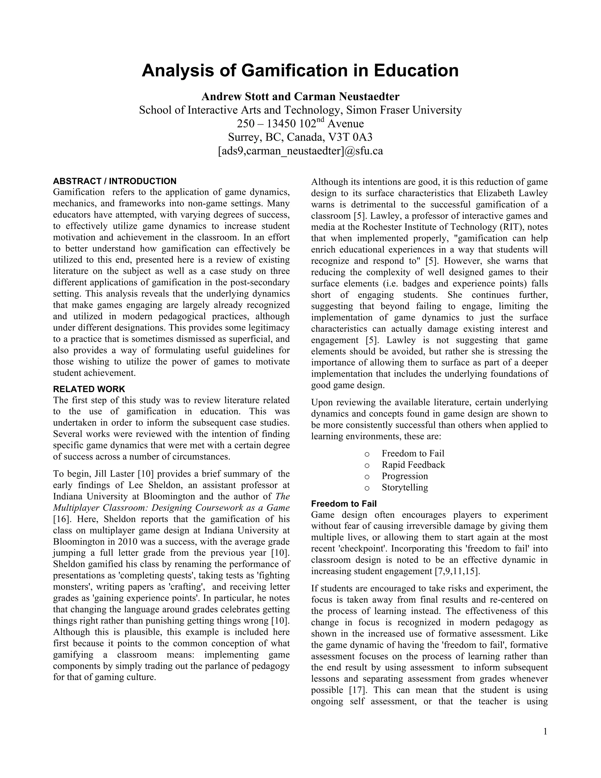 Analysis of Gamification in Education.pdf