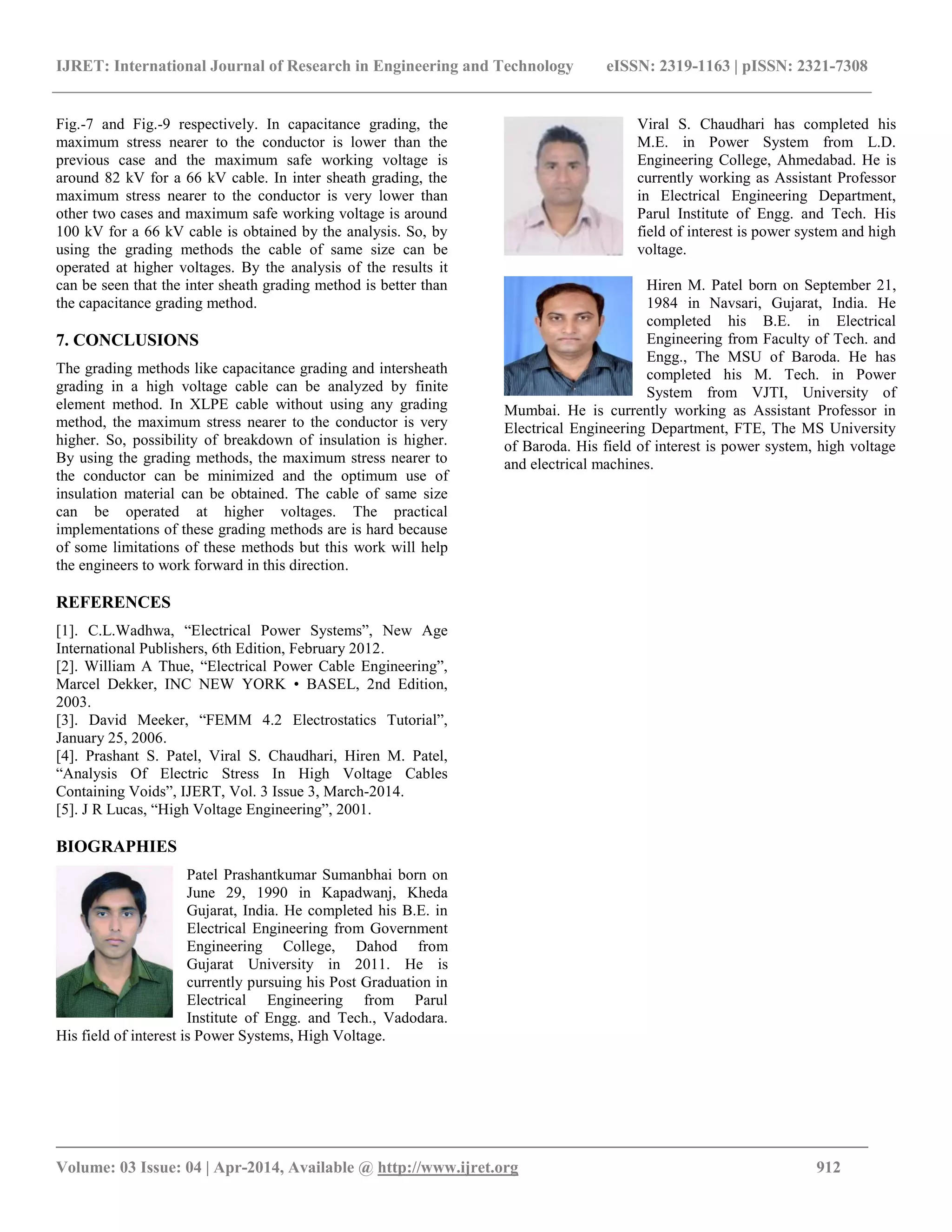 Analysis of grading techniques in xlpe cable insulation by fem | PDF