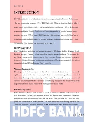 Analysis of HDFC bank complete | PPT