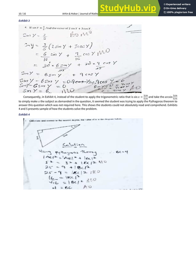Analysis Of High School Students Errors In Solving Trigonometry ...
