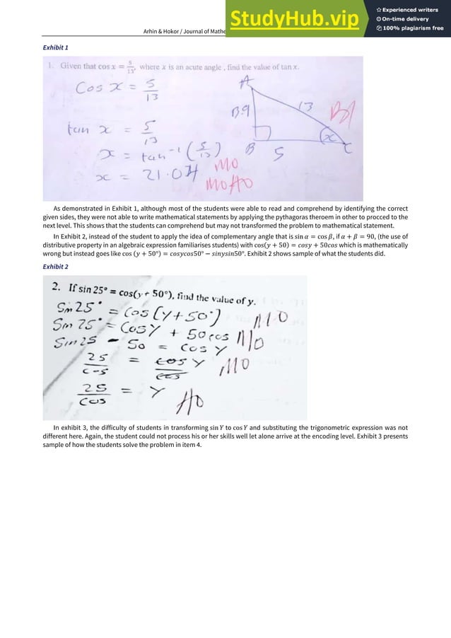 Analysis Of High School Students Errors In Solving Trigonometry ...