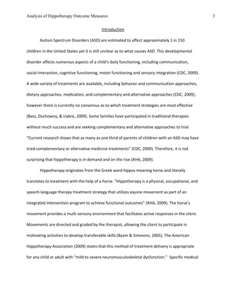 Analysis Of Hippotherapy Outcome Measures | PDF