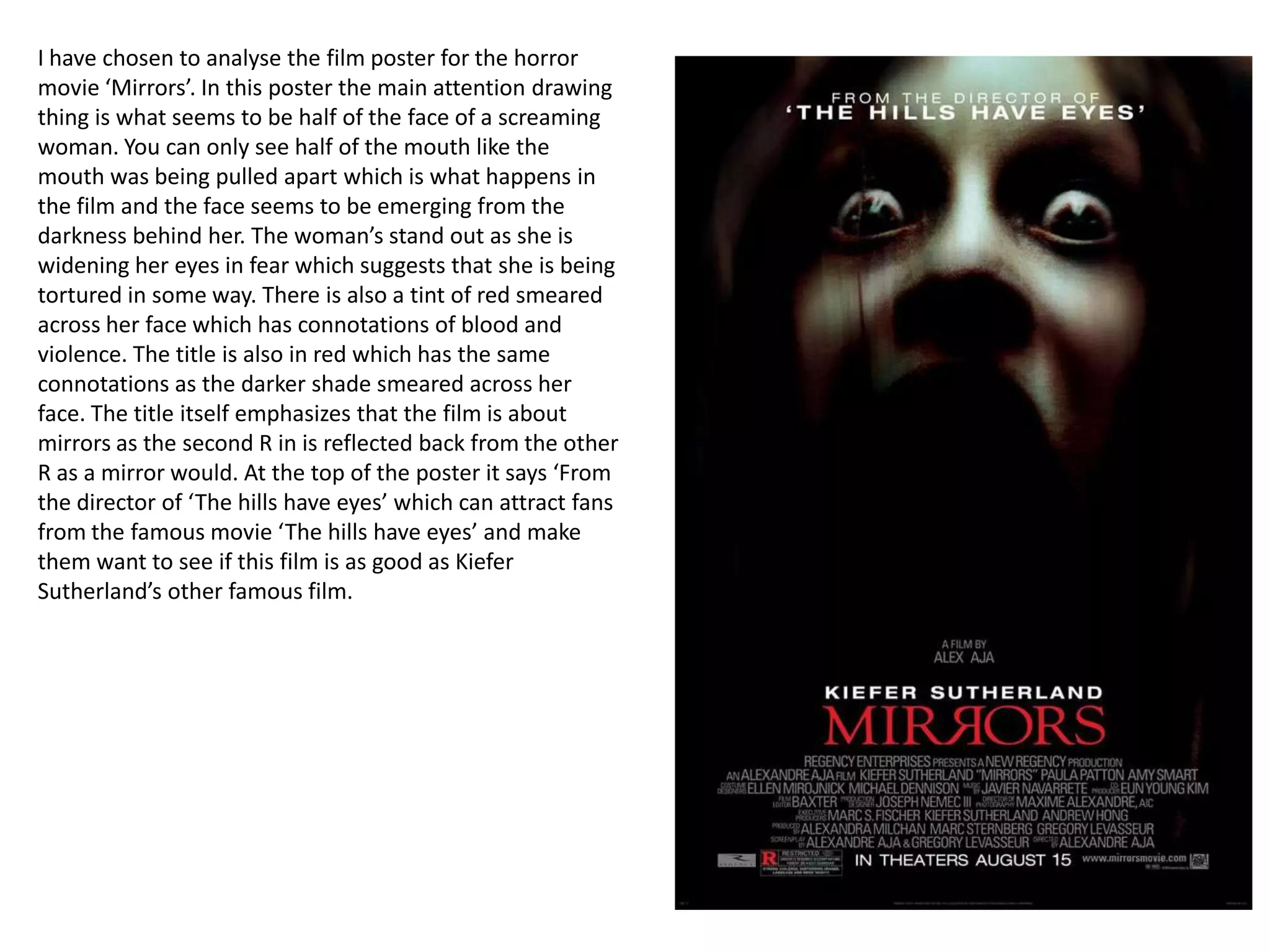 Analysis of horror movie posters | PPTX