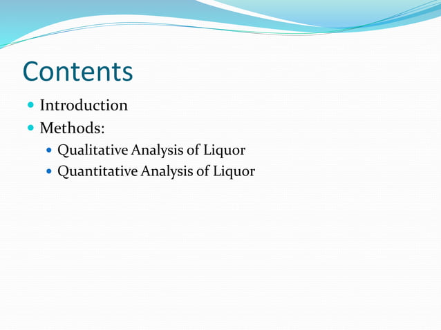 Analysis of illicit liquor including methyl & ethyl alcohol | PPTX ...