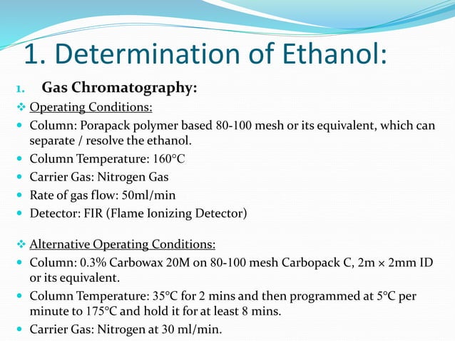 Analysis of illicit liquor including methyl & ethyl alcohol | PPTX ...