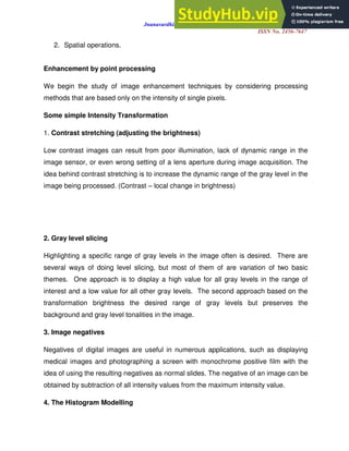 ANALYSIS OF IMAGE ENHANCEMENT TECHNIQUES USING MATLAB | PDF