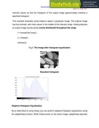 ANALYSIS OF IMAGE ENHANCEMENT TECHNIQUES USING MATLAB | PDF