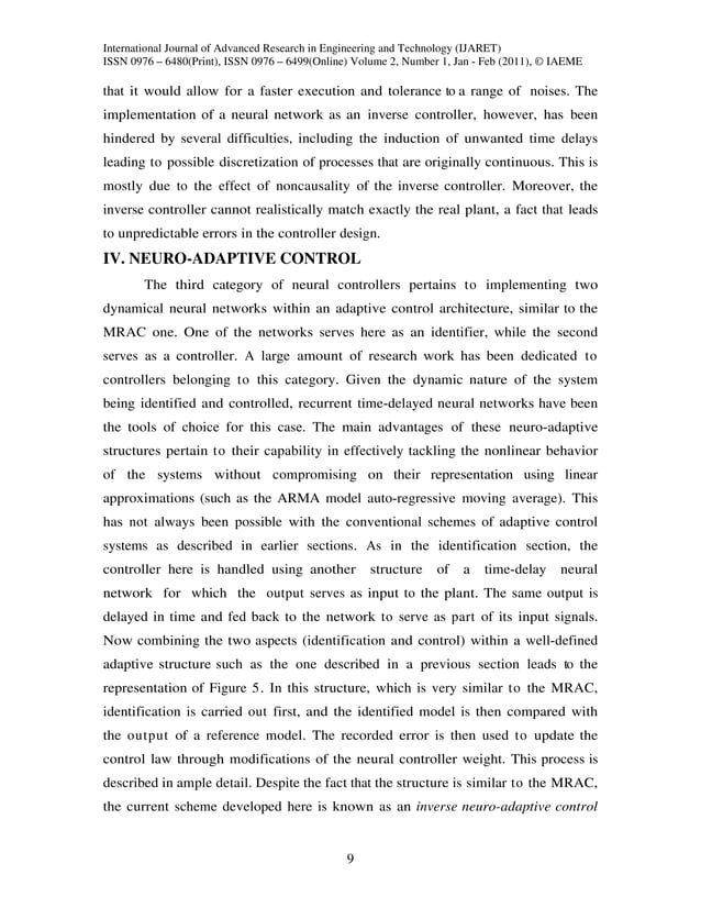 Analysis of intelligent system design by neuro adaptive control no restriction | PDF