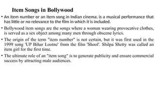 Analysis of Item Songs of Bollywood Movies from the Perspective of ...
