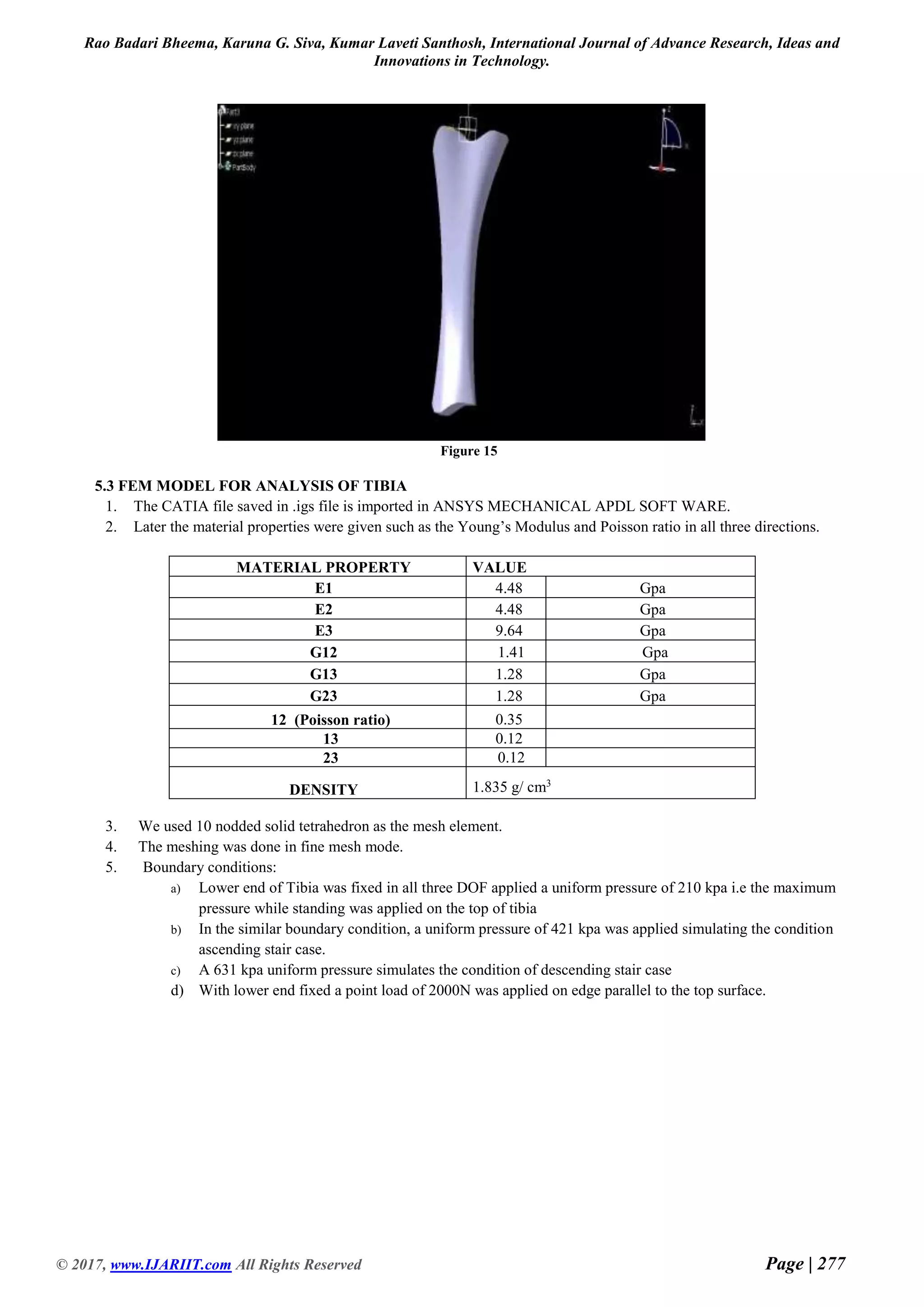Analysis of knee joint in various postures and finite element analysis on tibia | PDF