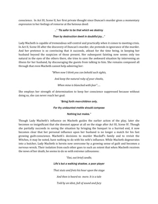 ANALYSIS OF LADY MACBETH IN WILLIAM SHAKESPEARE'S MACBETH ...