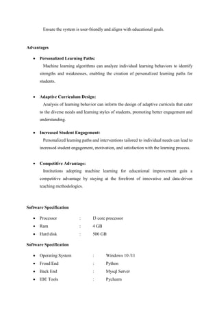 Analysis of Learning Behavior Characteristics and Prediction of ...