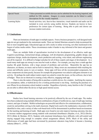 Analysis Of Learning Outcomes From Mobile Mathematics Applications | PDF