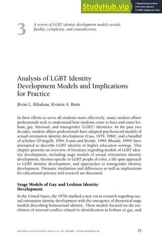 Analysis Of LGBT Identity Development Models And Implications For ...