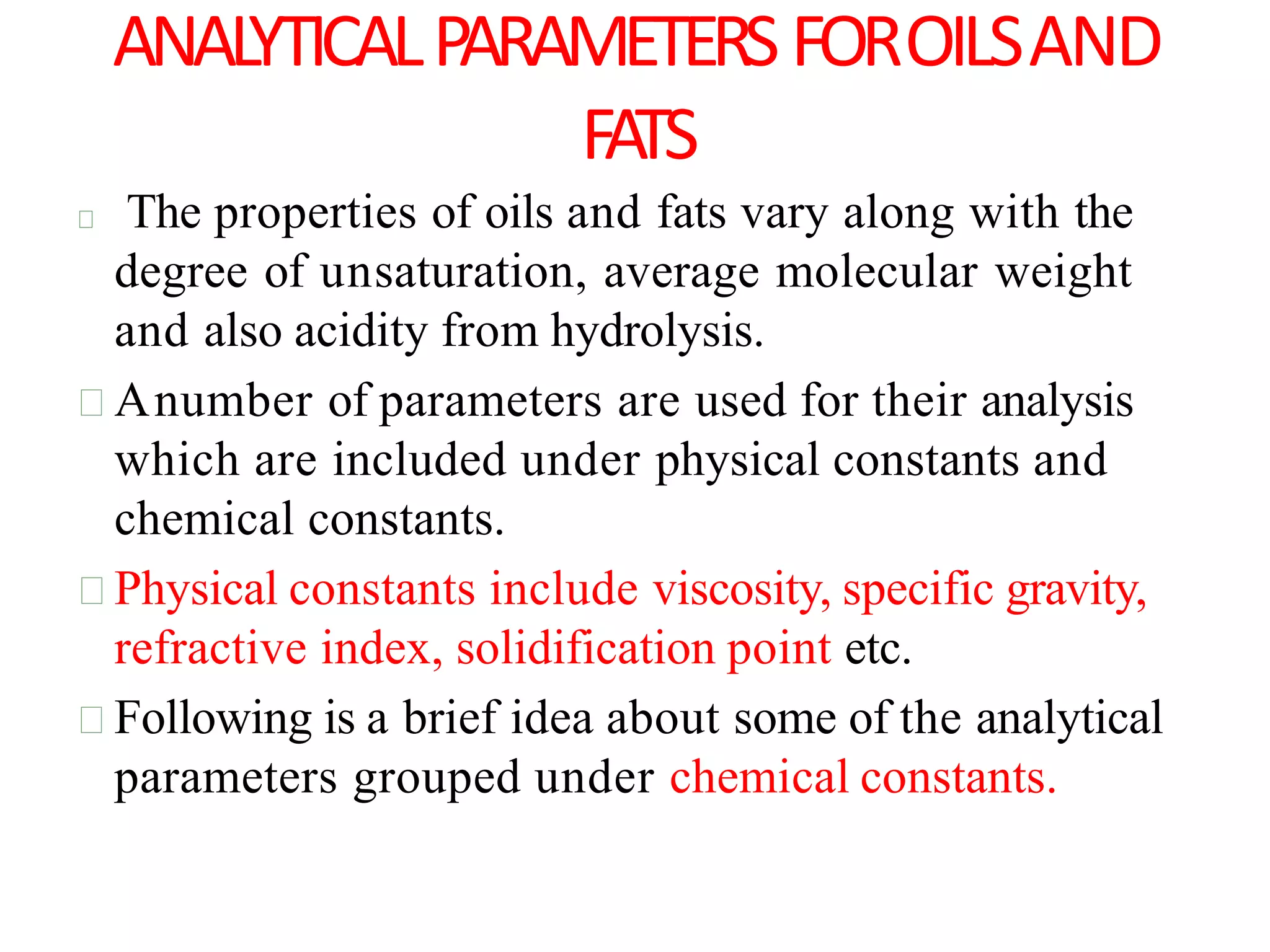 Analysis of lipids | PPTX