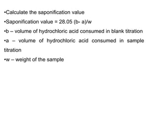 Analysis of lipids | PPTX