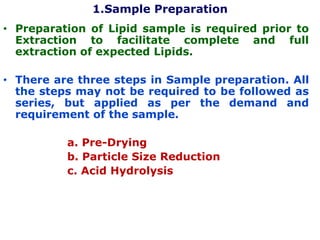 Analysis of lipids, fats & oils | PDF