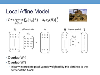 Analysis of local affine model v2 | PPT