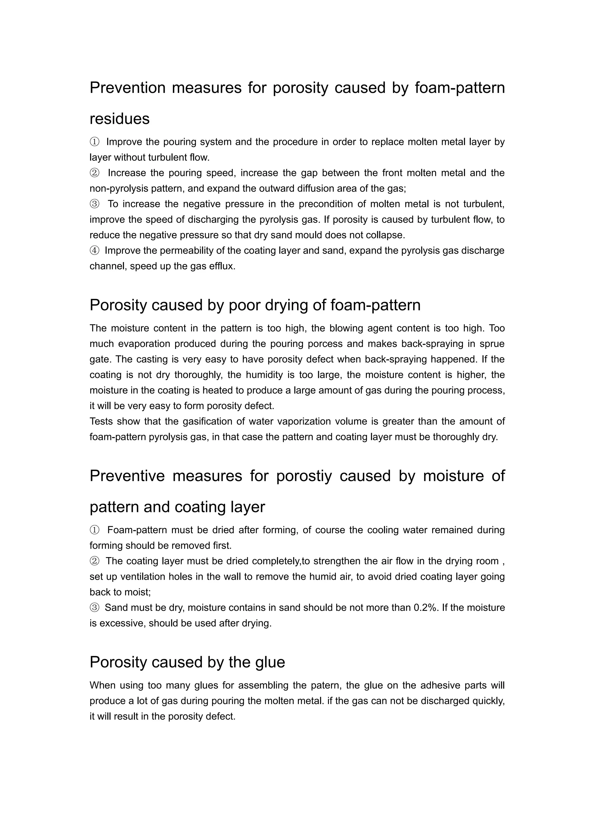 Analysis of lost foam casting defects | PDF