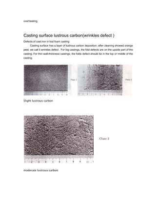 Analysis of lost foam casting defects | PDF