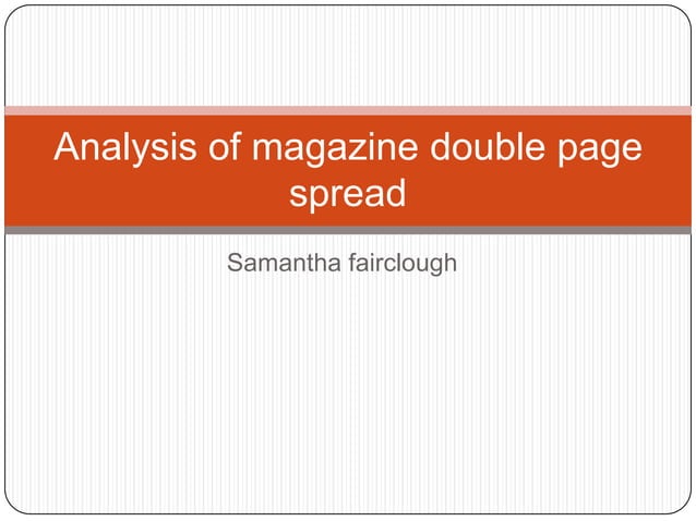 Analysis of magazine double page spread | PPTX