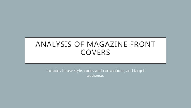 Analysis of magazines' front covers | PPT
