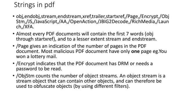 Analysis of malicious pdf | PPTX | Operating Systems | Computer ...