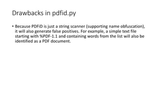 Analysis of malicious pdf | PPTX