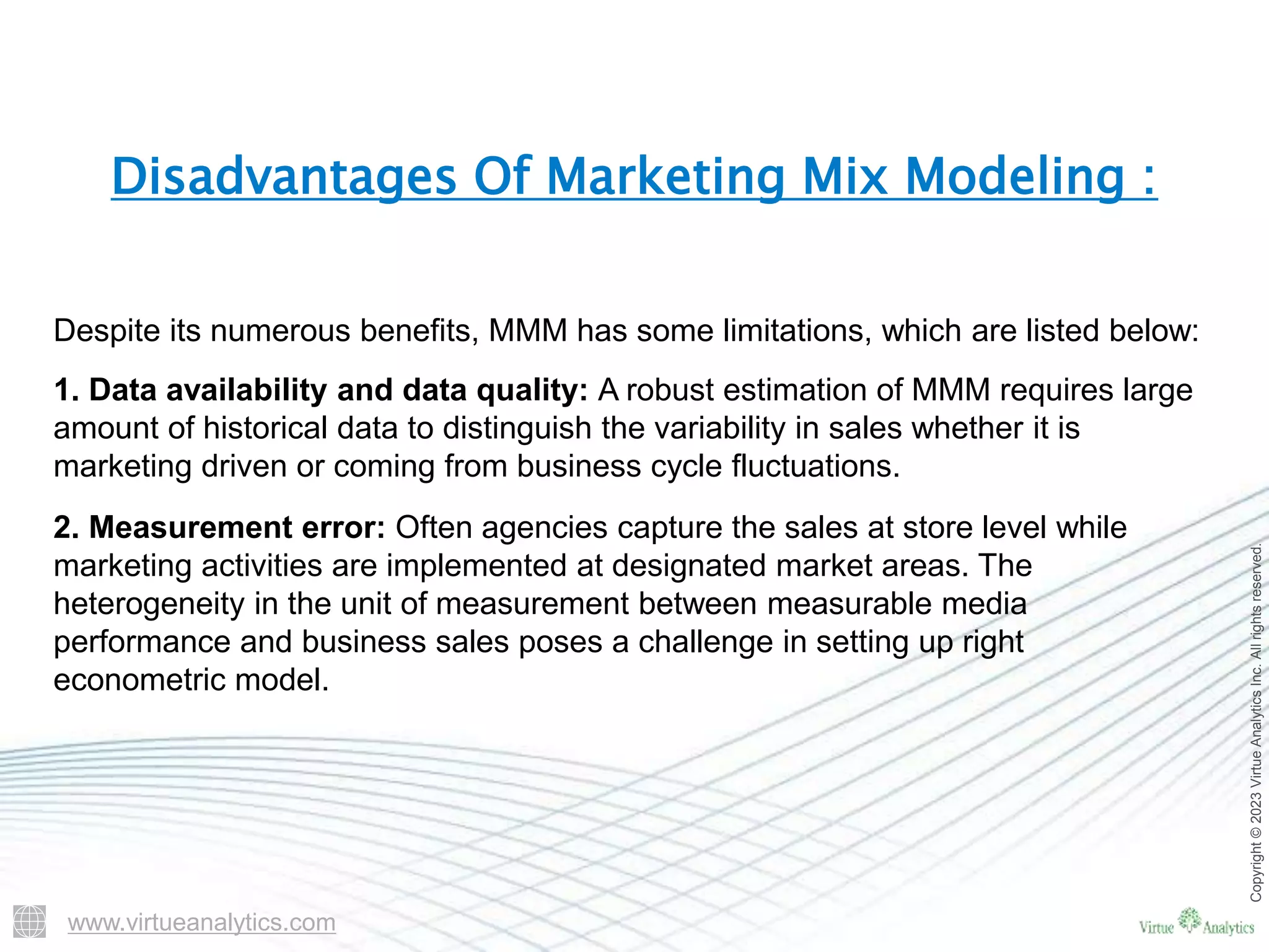 Analysis of Marketing Mix Modeling – Advantages and Disadvantages | PPTX
