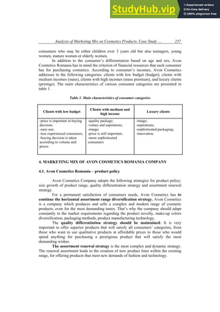 ANALYSIS OF MARKETING MIX ON COSMETICS PRODUCTS CASE STUDY AVON COMPANY ...