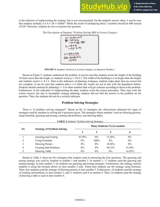 Analysis Of Mathematical Problem Solving Skill Of Fifth Grade Students ...