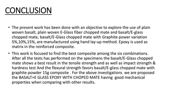 Analysis of mechanical properties of basalt, chopped e glass fiber ...