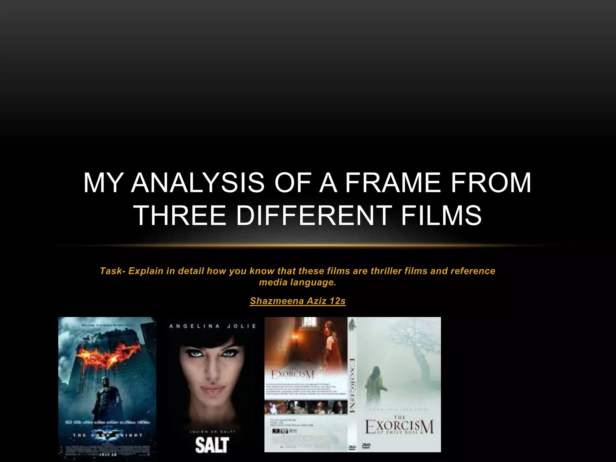 Analysis of different thriller films | PPTX