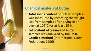 Analysis of milk and butter | PPTX | Chemistry | Science