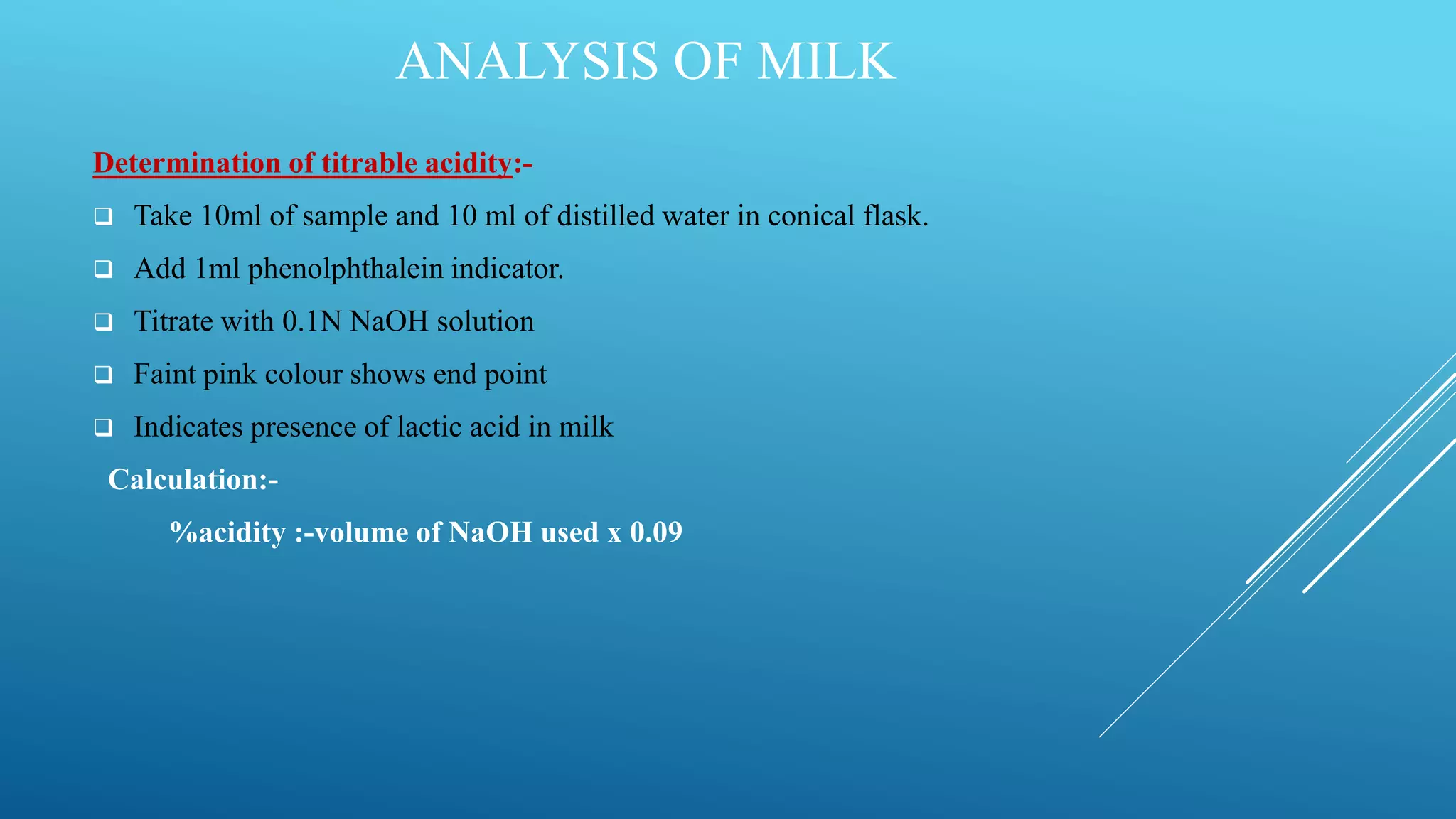 Analysis of milk and milk product | PPTX