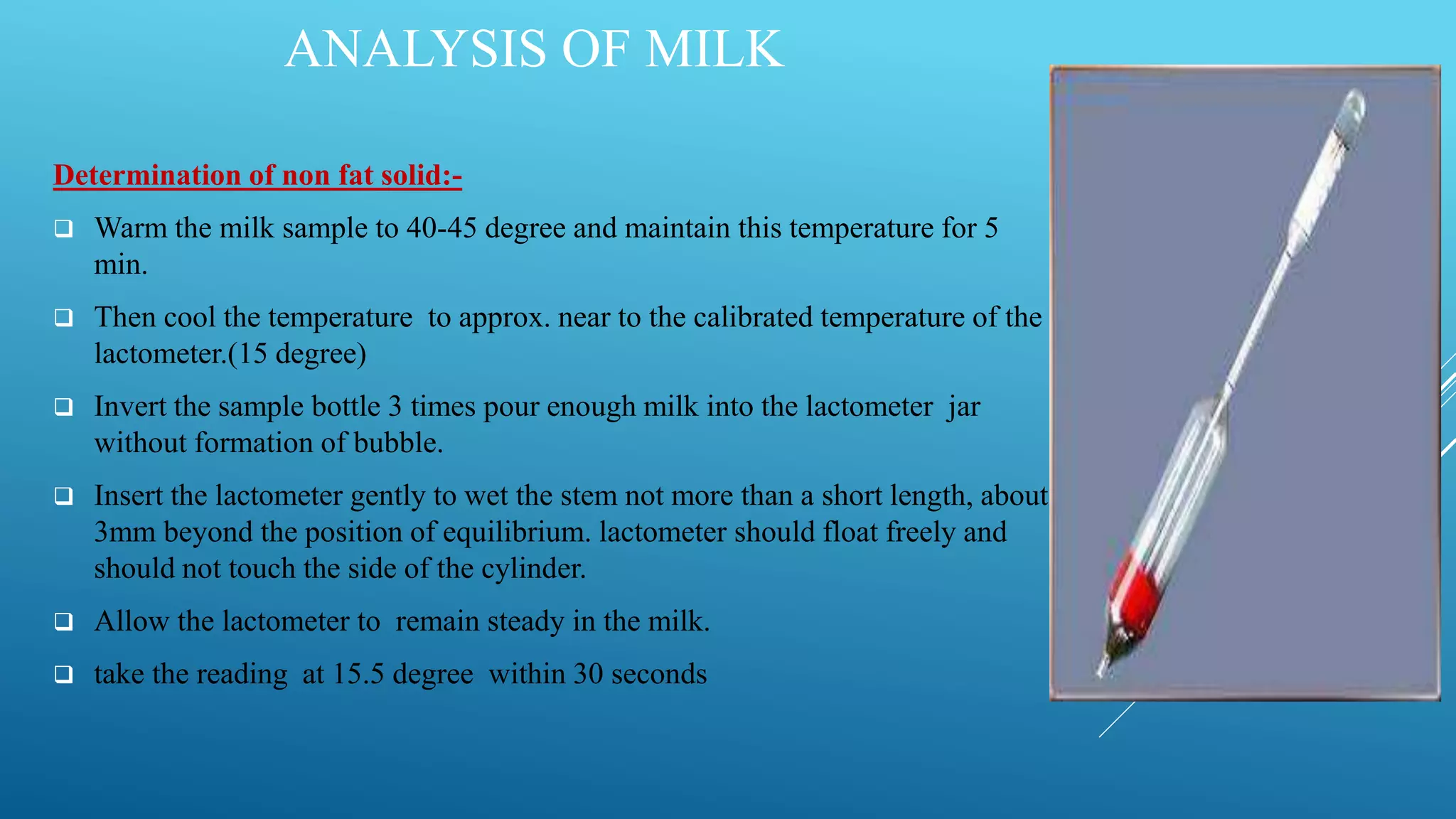 Analysis of milk and milk product | PPTX