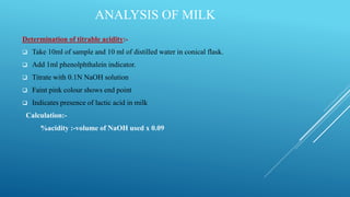 Analysis of milk and milk product | PPTX