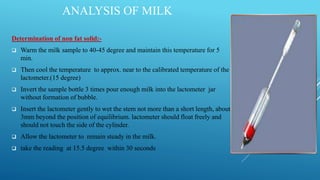 Analysis of milk and milk product | PPTX