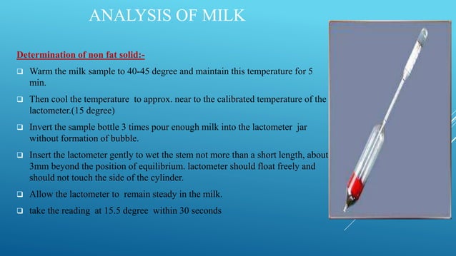 Analysis of milk and milk product | PPTX | Chemistry | Science