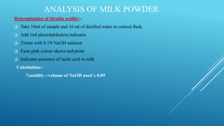 Analysis of Milk and Milk Product | PPTX