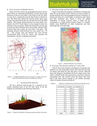 Analysis Of Mobility Patterns For Urban Taxi Cabs | PDF